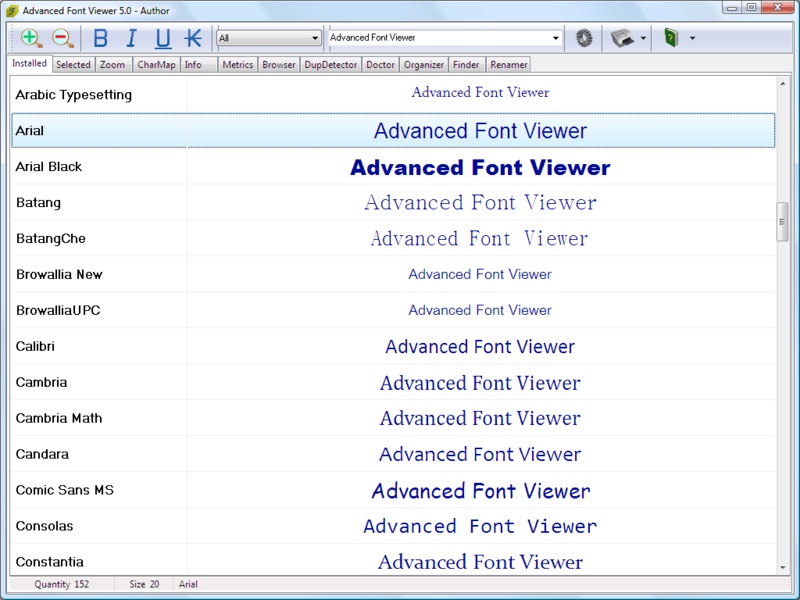 Windows Font Viewer